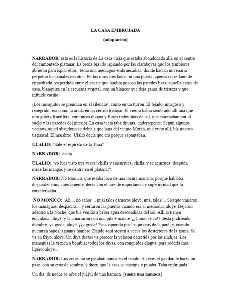 LA CASA EMBRUJADA - Guion | PDF