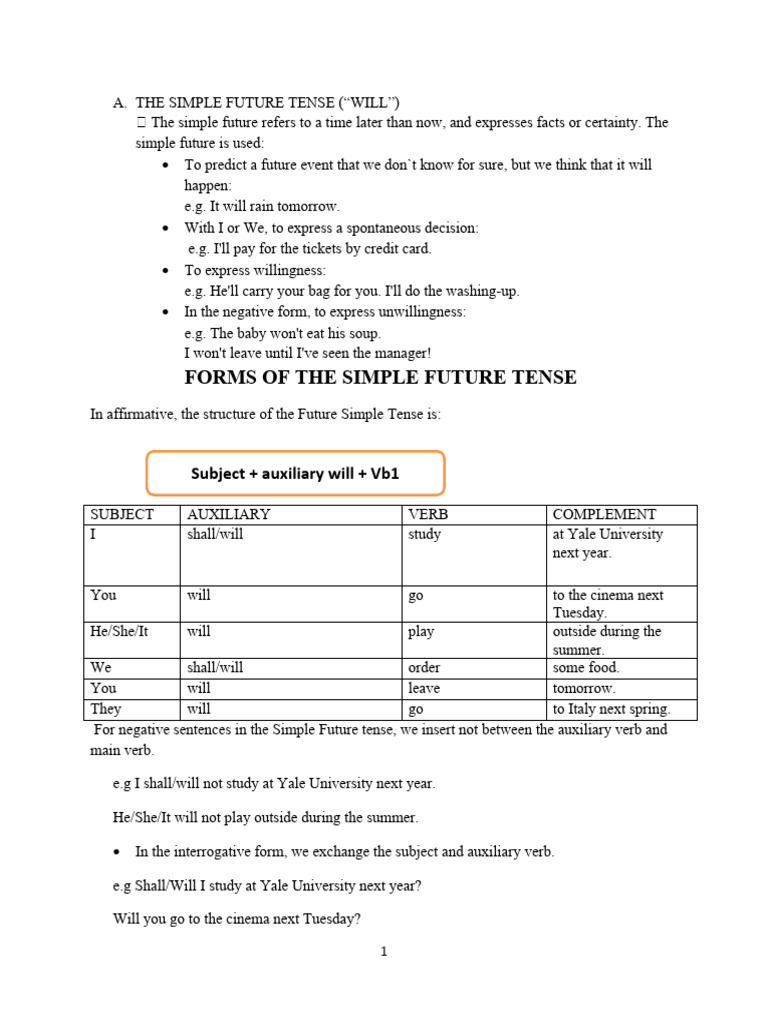 Future Tense Note | PDF | Verb | Linguistic Typology