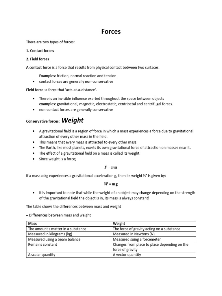 Forces 1 Form 3 | PDF