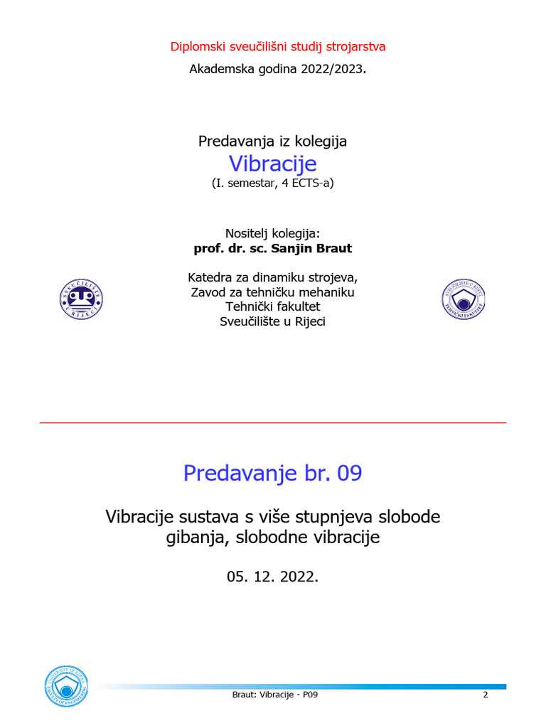 Vibracije P09 2022-23 | PDF