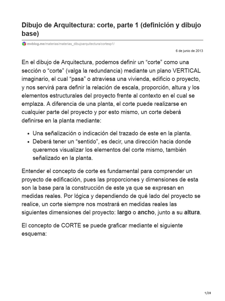 Mvblogme Dibujo De Arquitectura Corte Parte 1 Definicion Y Dibujo Base