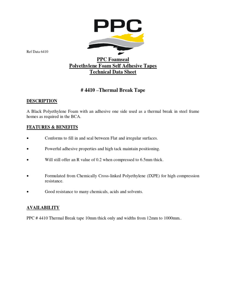TDS-4410-Thermal-Break-Tape | Download Free PDF | Polyethylene ...