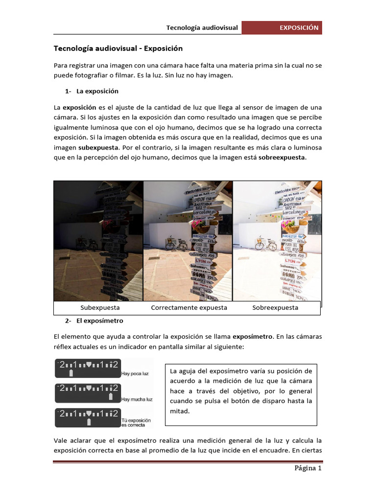 Exposición | PDF | Exposición (fotografía) | Velocidad de obturación