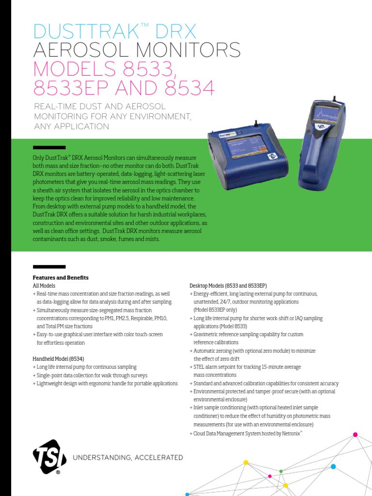 Tsi Dusttrak DRX 8533 | PDF | Calibration | Particulates
