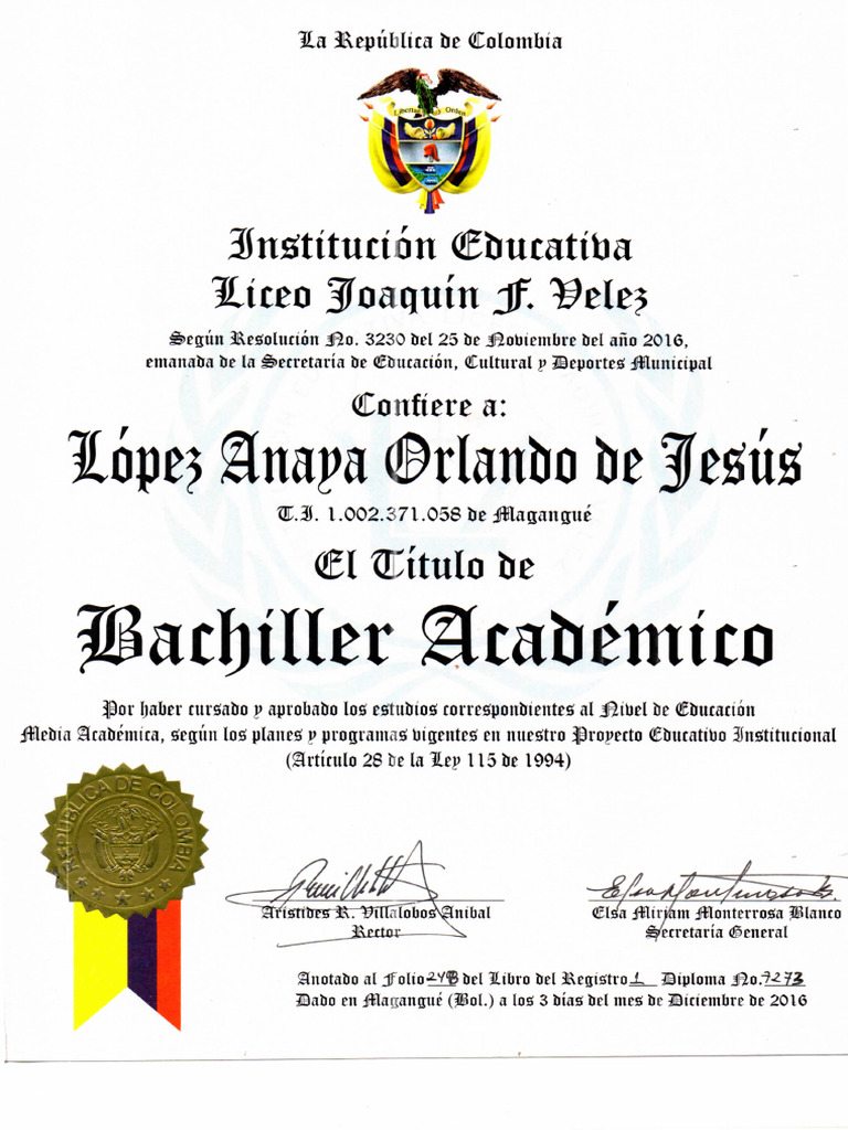 Fotocopia Diploma | PDF