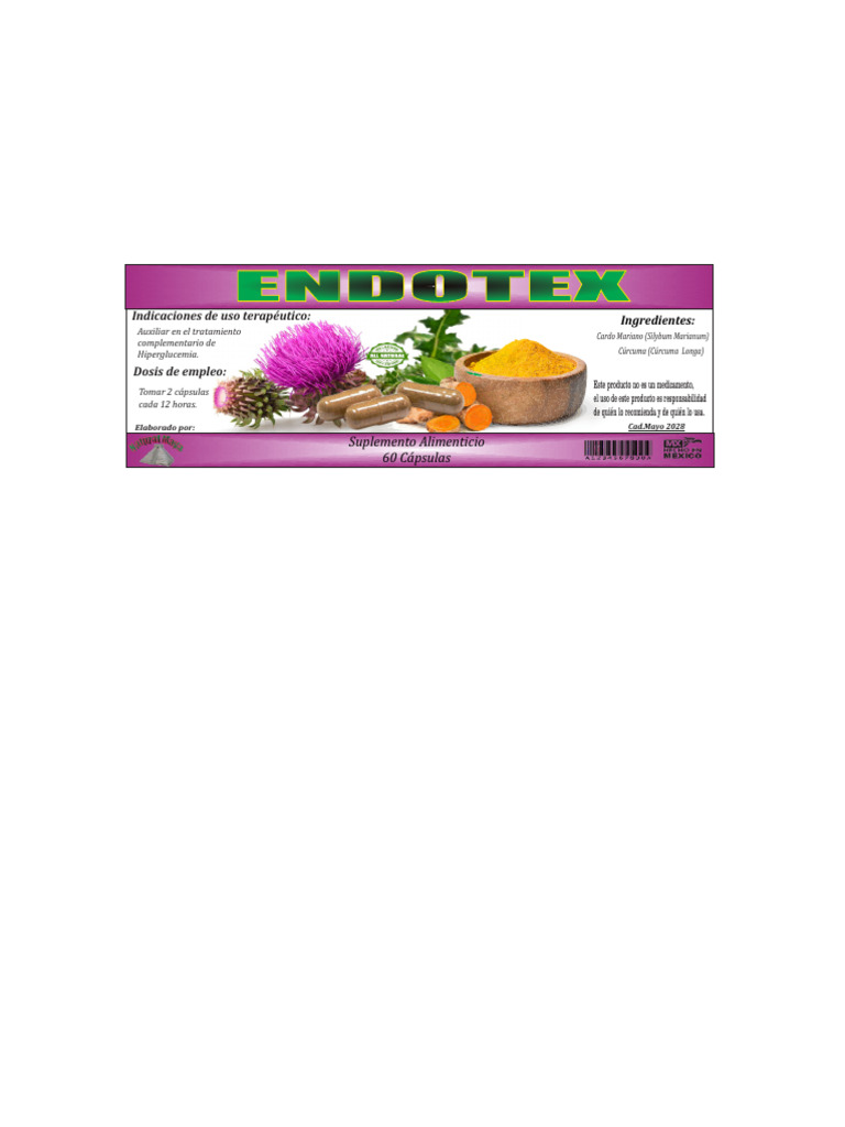 Etiqueta Endotex | PDF