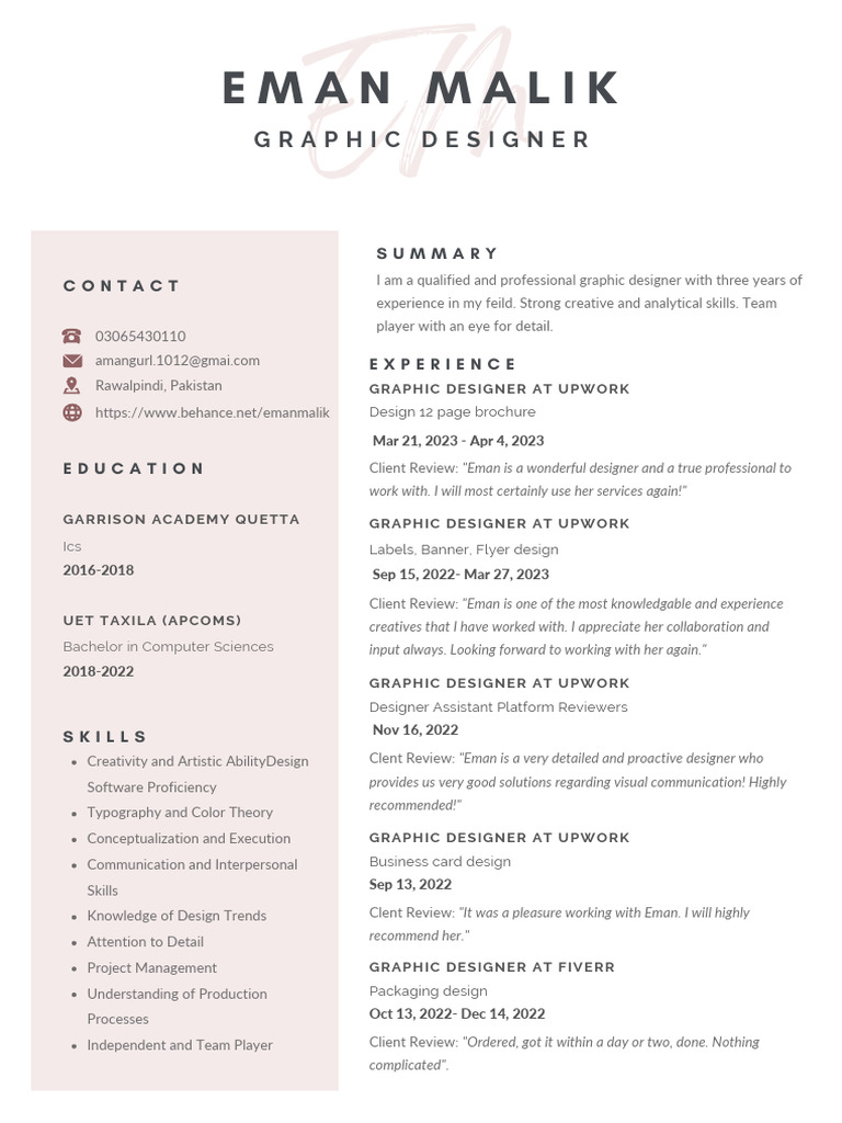 Graphic Designer CV | PDF | Cognition | Human Communication