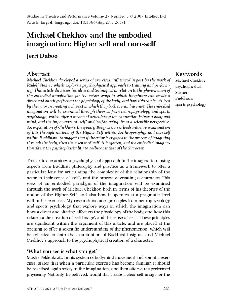 Michael Chekhov and The Embodied Imagination | PDF | Self | Imagination