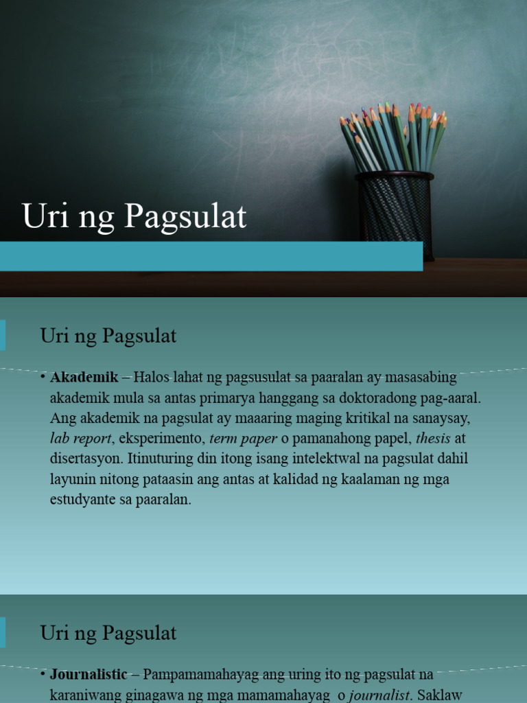 Uri NG Pagsulat | PDF