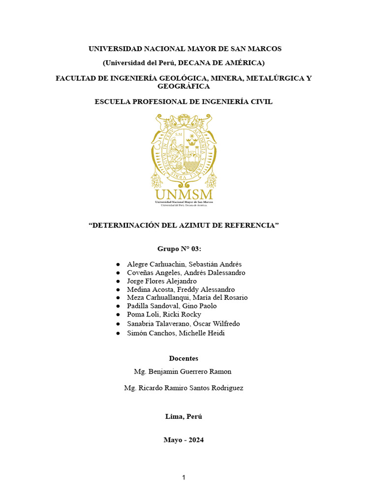 Proyecto de Geodesia | PDF | Azimut | Navegación