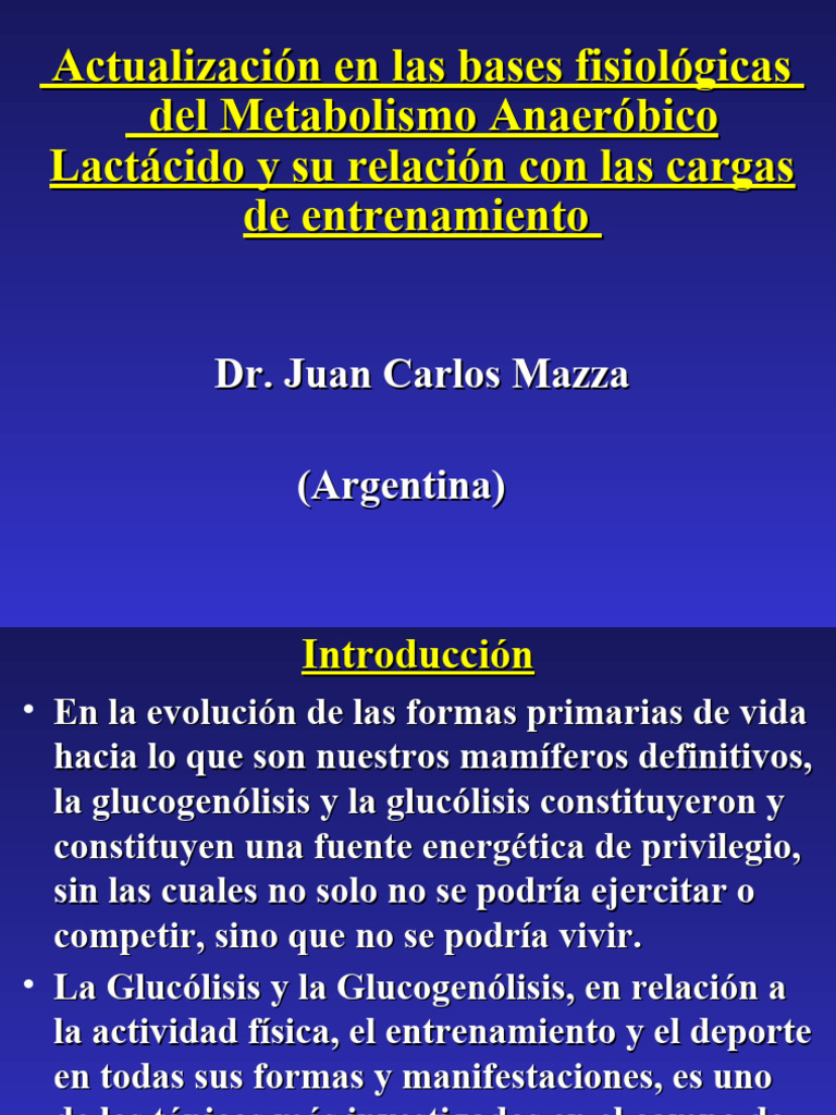 4 Bases Fisiológicas Del Metabolismo AC Lactico y Entrenamiento | PDF ...