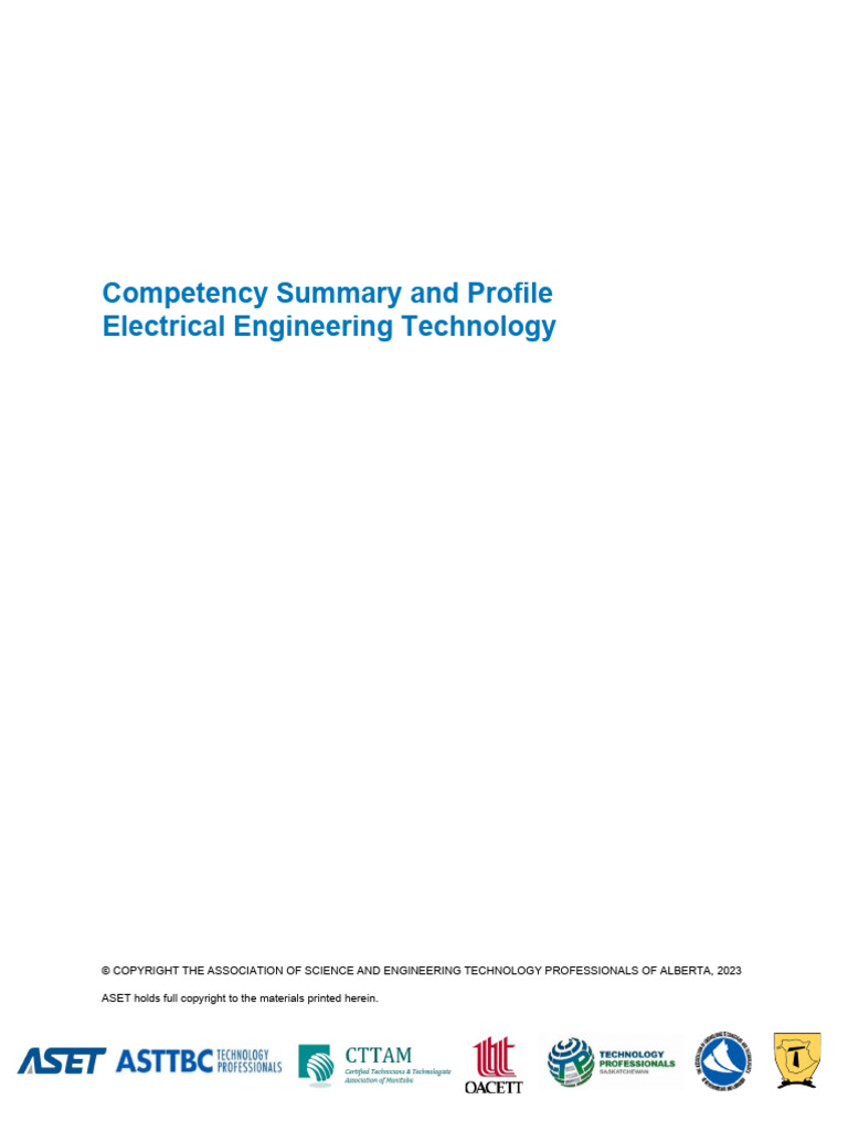 Competency Summary Electrical Engineering Technology | PDF ...