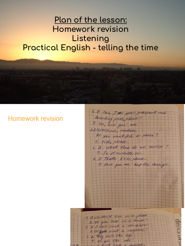 Practical English: Telling Time Lesson | PDF