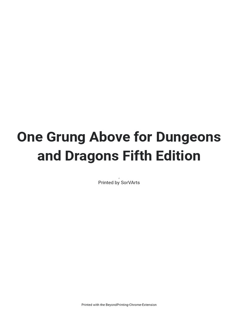 One Grung Above | PDF | Dungeons & Dragons | Gary Gygax Games