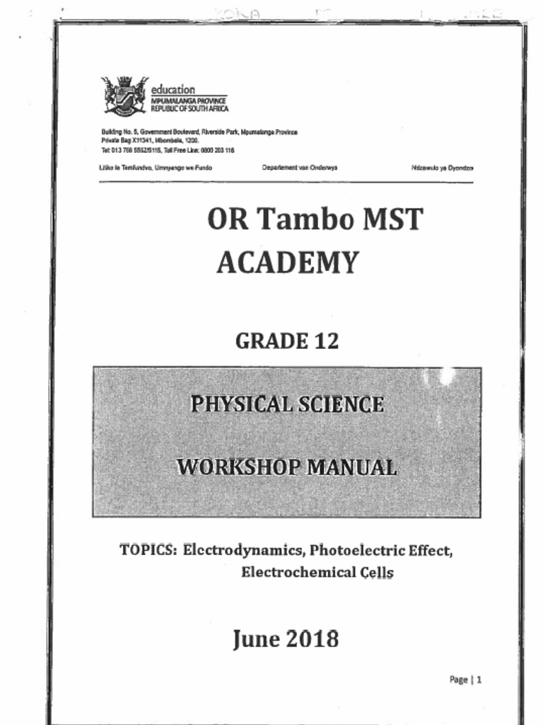 Part 2 Revision On Photoelectr, Electrodyn, Electrochem Cells | PDF
