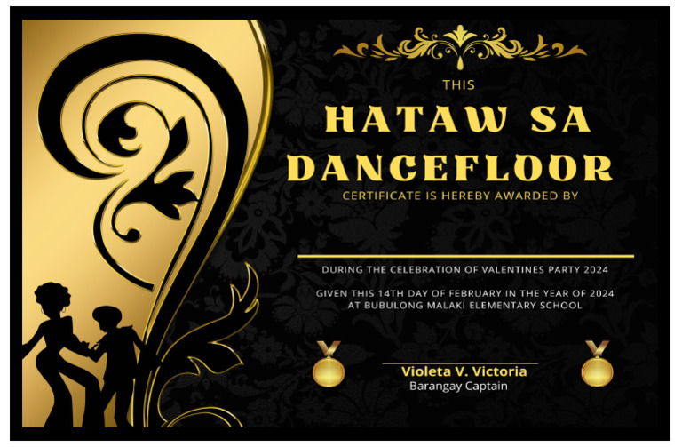 hataw sa dance floor certificate | PDF