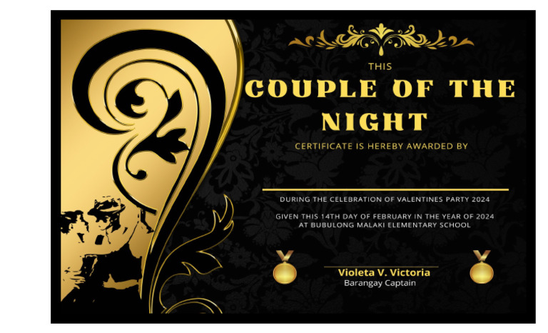 Couples of The Night Certificate | PDF