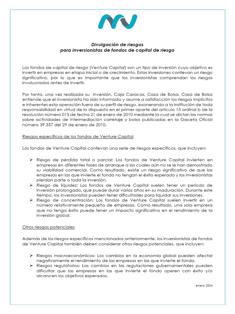 DISCLOUSURE - Fecha de Descarga - 04062024 | PDF | Capital de riesgo ...