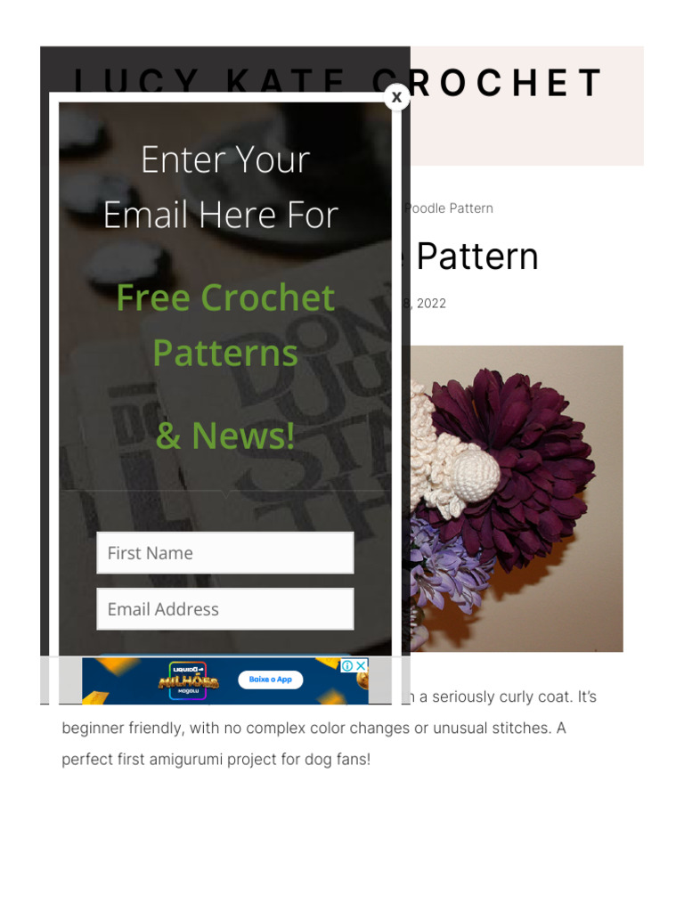 Free Crochet Poodle Pattern | PDF | Crochet | Yarn