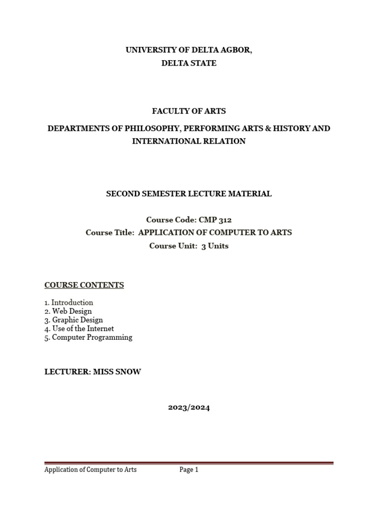 CMP 312 LECURE MATERIAL | PDF | Internet | Class (Computer Programming)