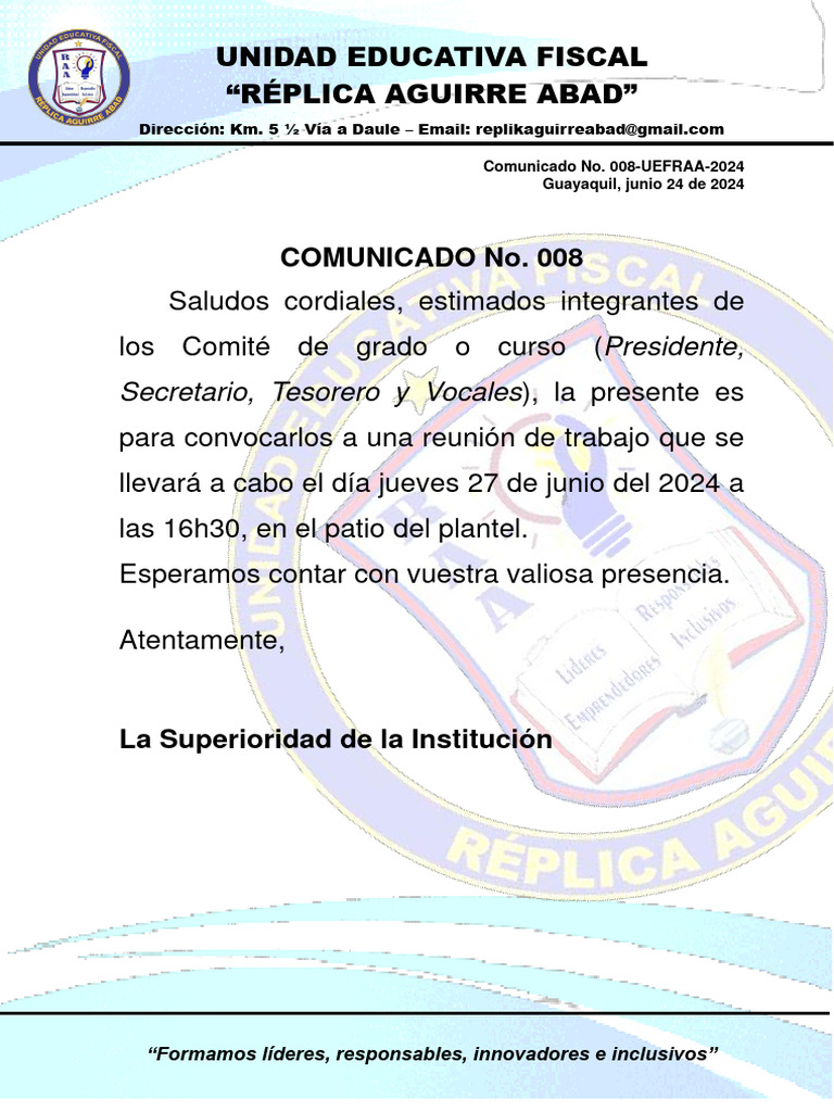 Comunicado 008 | PDF