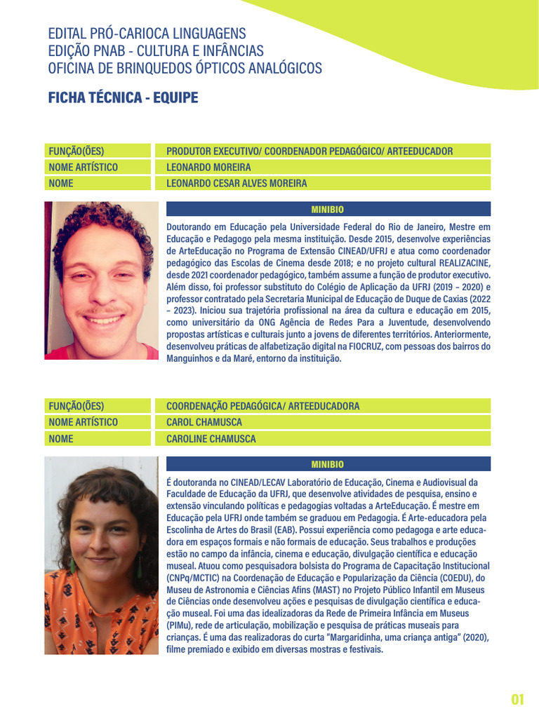 1. Ficha Técnica_Equipe (1) | PDF