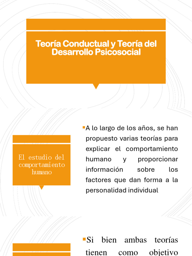 Teoría Conductual y Teoría Del Desarrollo Psicosocial | PDF ...