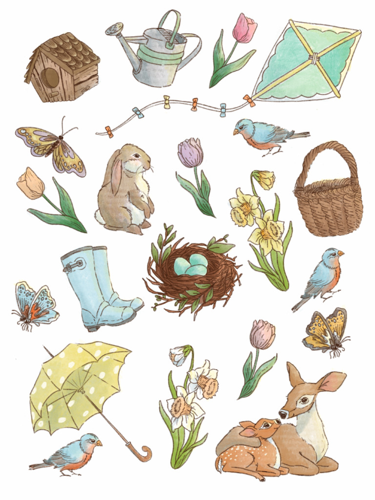 Spring Printable Stickers Set | PDF