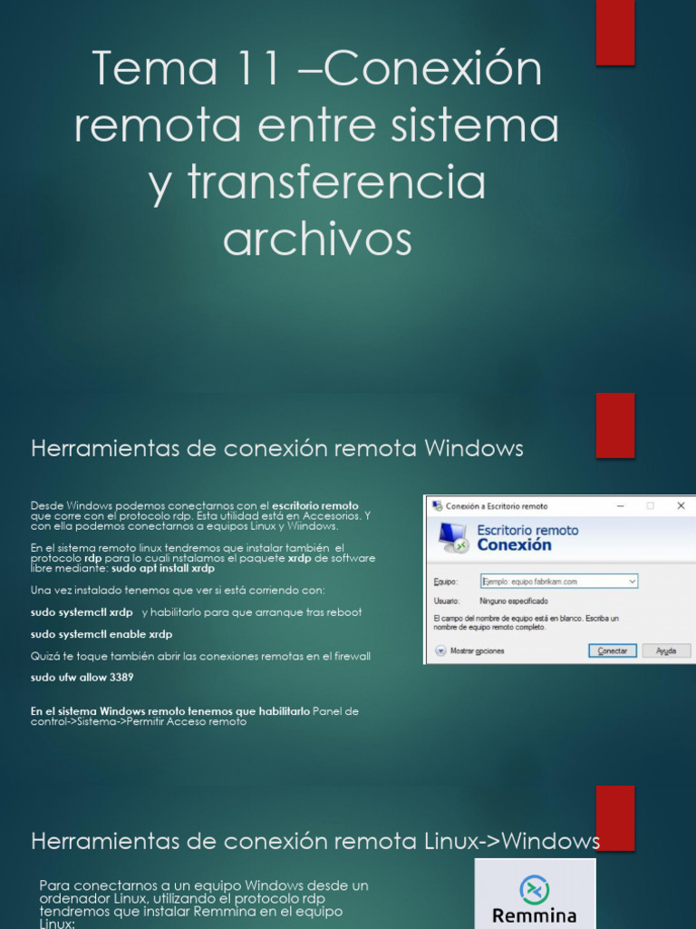 TEMA 11-Conexion Remota Entre Sistemas en Red | PDF | Protocolo de ...
