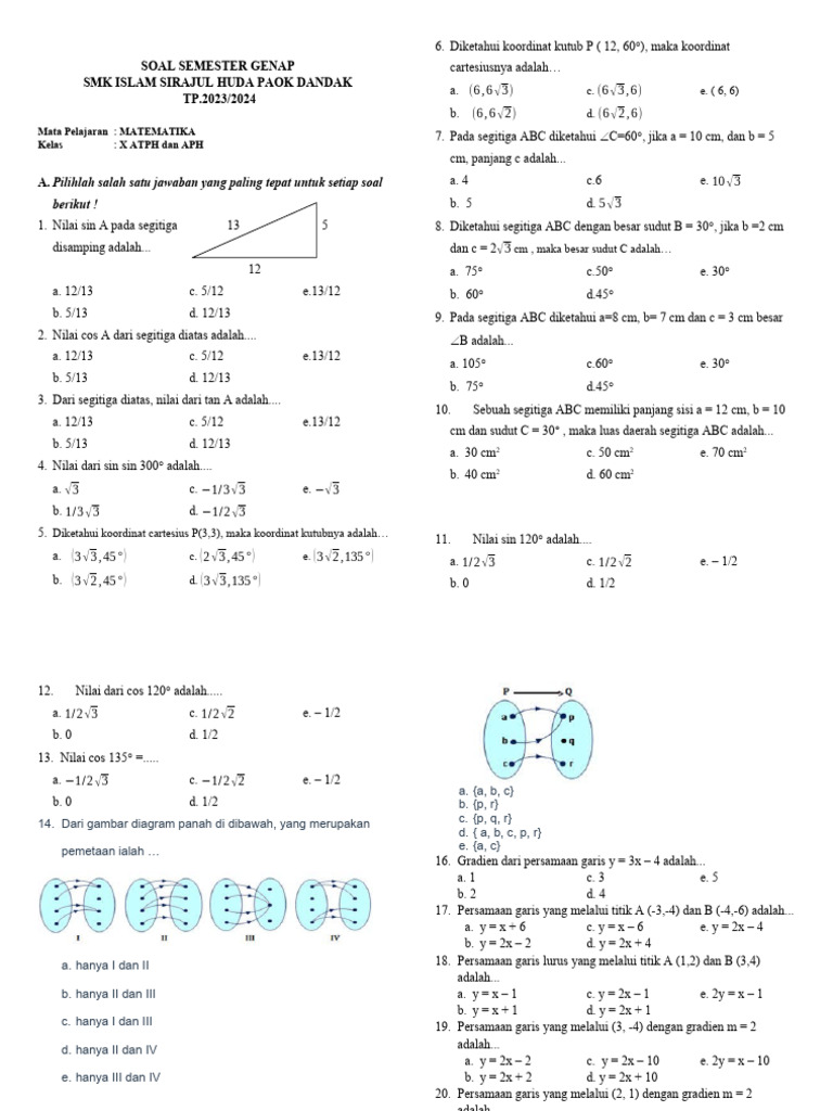 SOAL X SMK Genap Fix | PDF