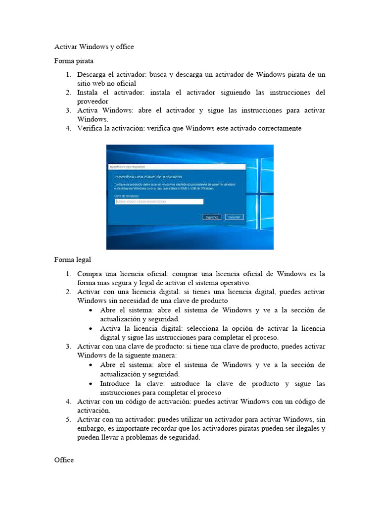 Activar Windows y office | PDF | Microsoft Windows | Microsoft