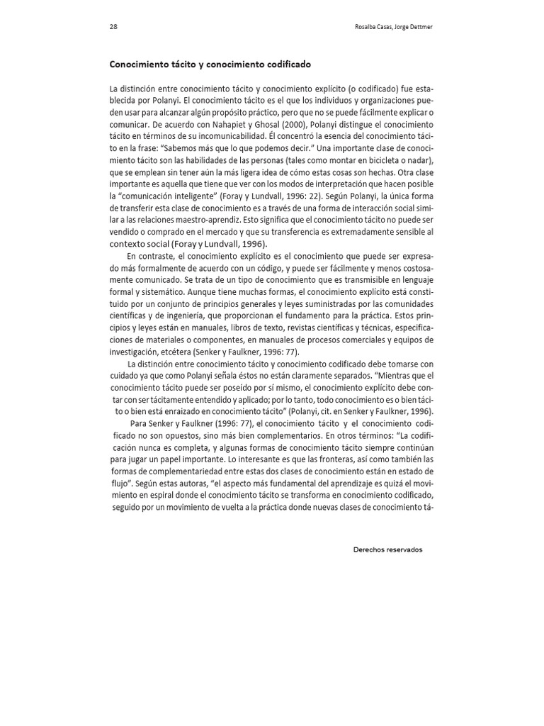 Conocimiento Tácito vs Codificado | PDF | Conocimiento | Conocimiento tácito