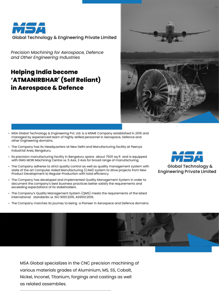 MSA Global_Manufacturing Profile_Aero | PDF | Machining | Engineering