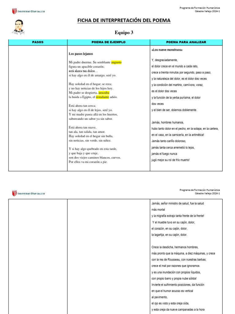 Ficha de Interpretación de Poema | PDF | Sufrimiento | Amor