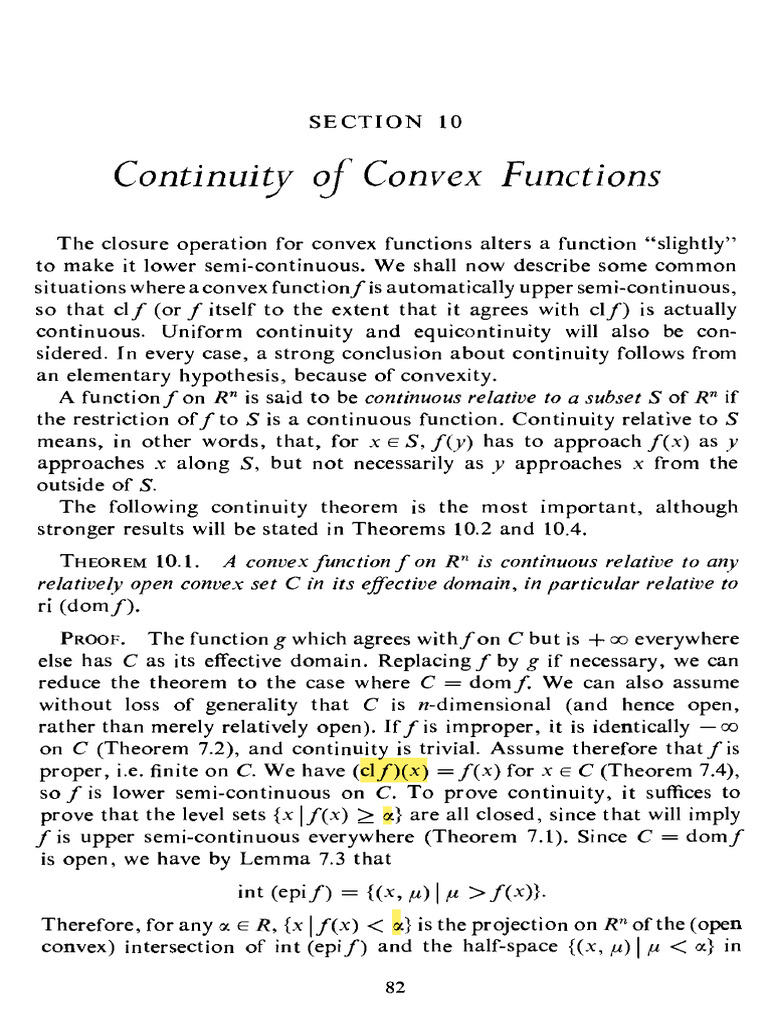 R - Tyrell - Rockafell Continuidad de Funciones Convesas | PDF | Continuous Function | Sequence