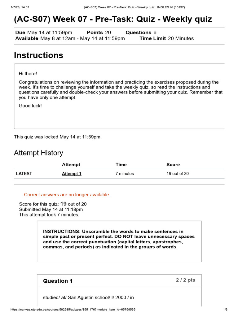 (AC-S07) Week 07 - Pre-Task_ Quiz - Weekly quiz _ INGLES IV (16137 ...