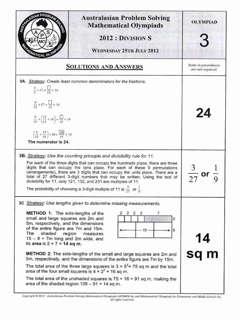 APSMO 2012 5-3 Division | PDF