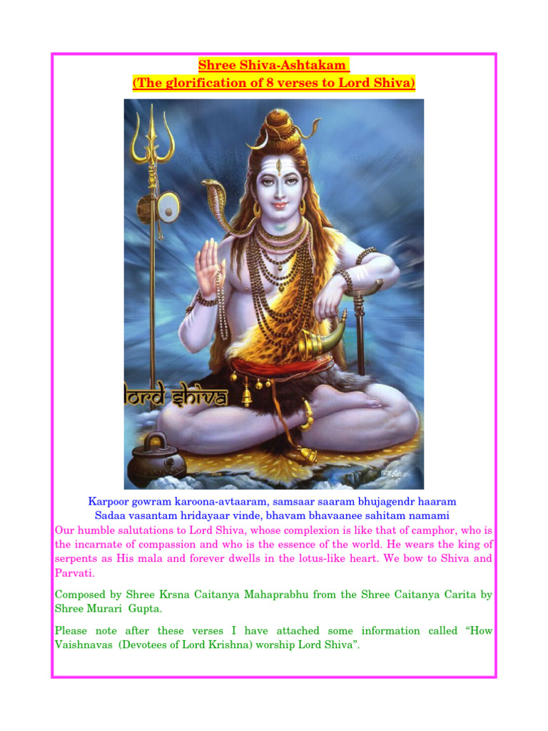 Golok StoreShree Caitanya Mahaprahu Prayers Lord Shiva | PDF | Krishna | Hinduism