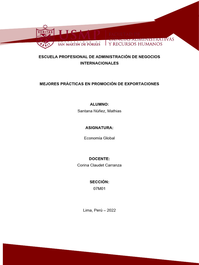 Control de Lectura - Mathias Santana Nuñez | PDF | Exportaciones | Business