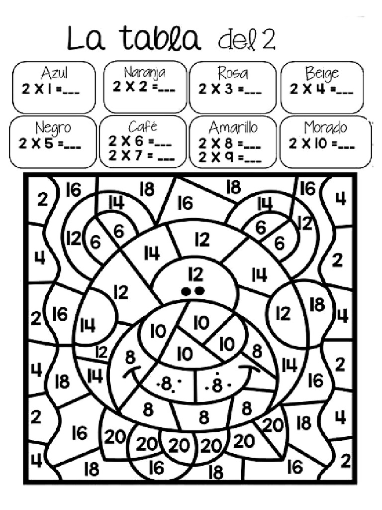 Multiplicación Para Colorear Me360 | PDF