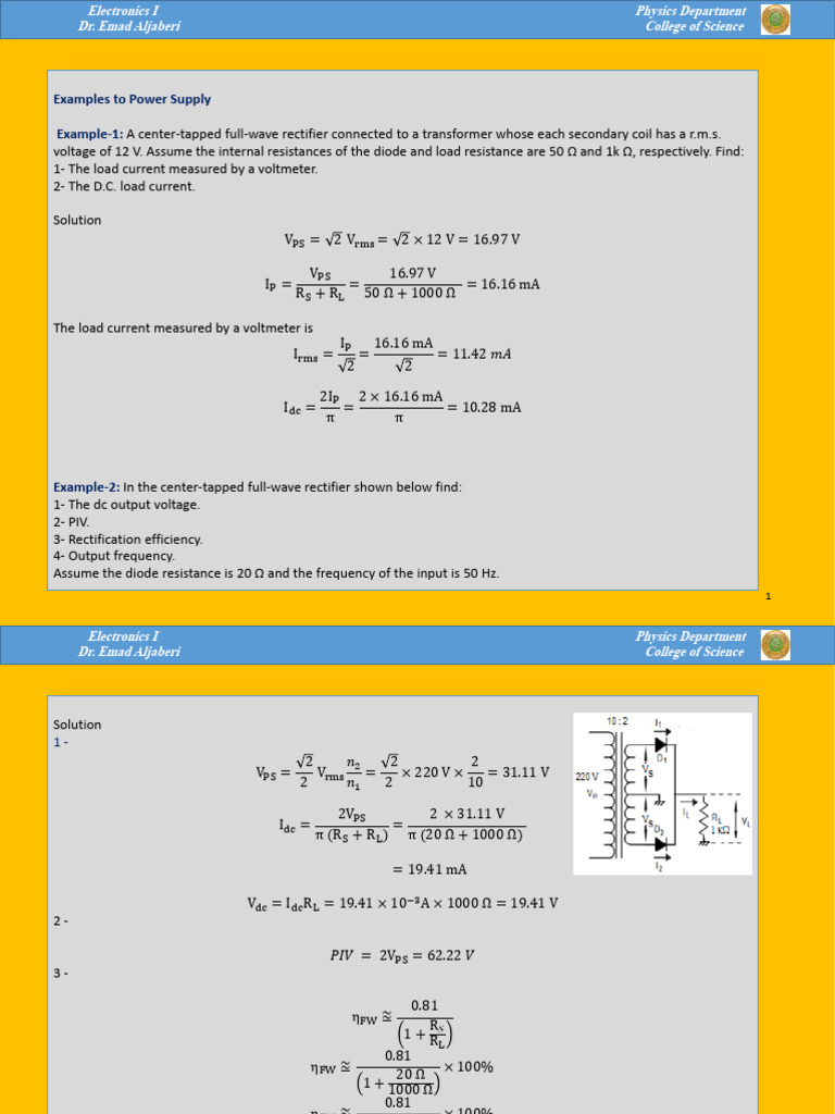 Exam Rectifier | PDF | Rectifier | Electrical Components