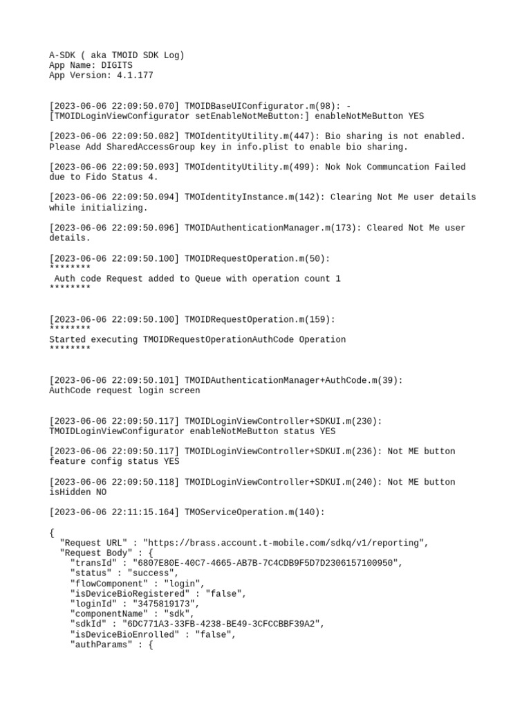 UccViperProto TMOLog | PDF | Ios | Tablet Computer