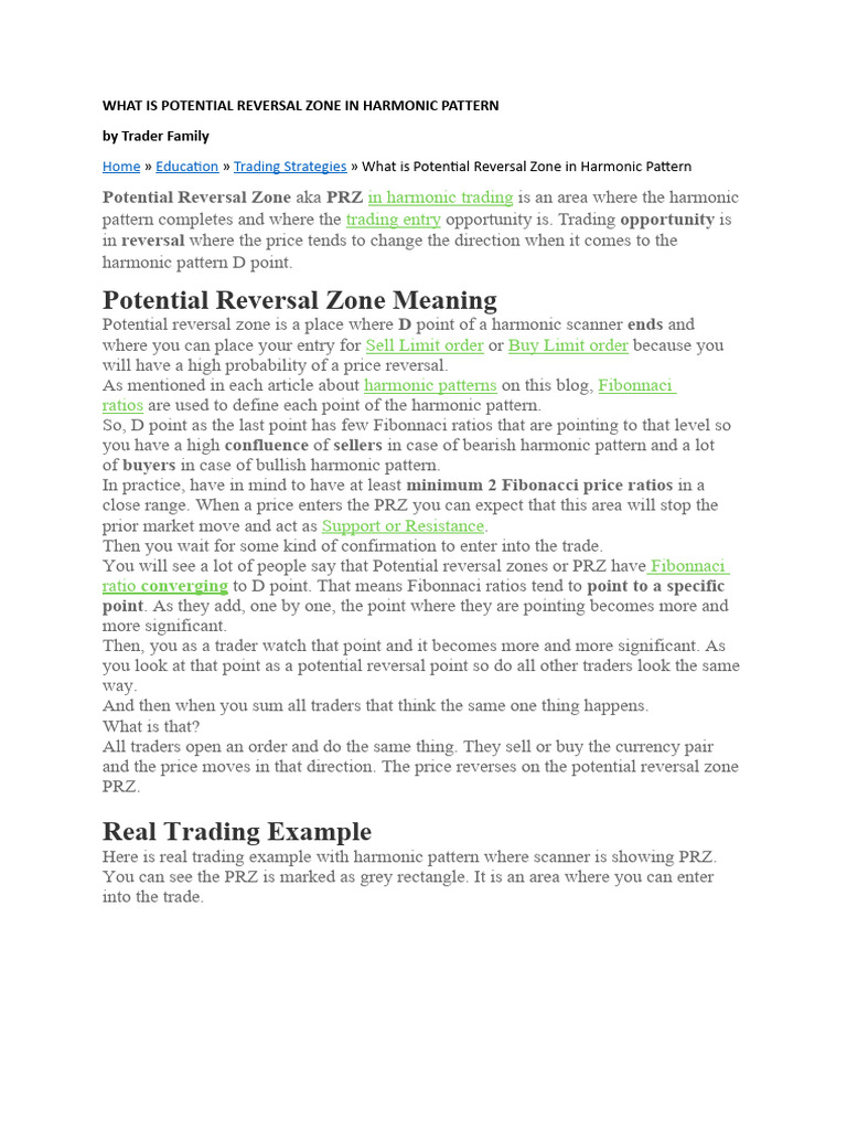 Harmonic Patterns: PRZ Explained | PDF | Market Trend | Order (Exchange)
