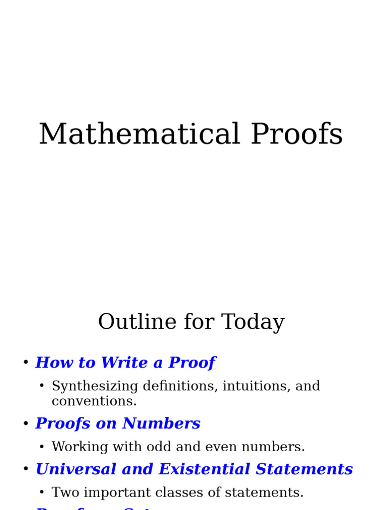 Mathematical Proofs | PDF | Mathematical Proof | Theorem
