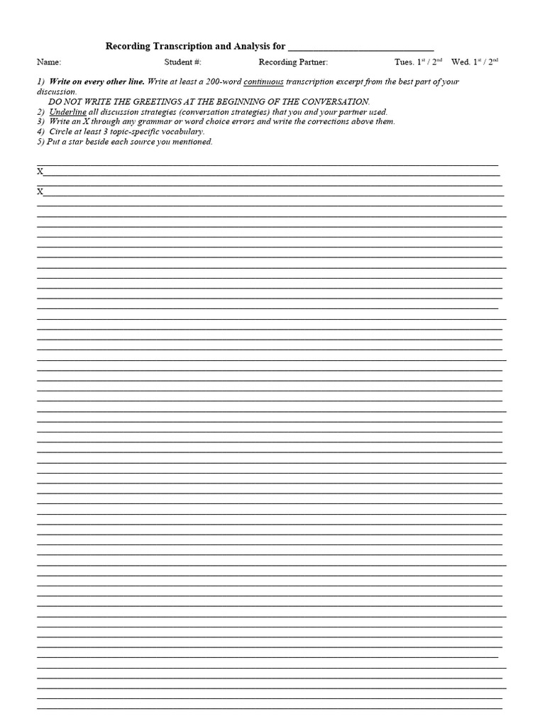 Transcription and Analysis 2 | PDF | Vocabulary | Communication