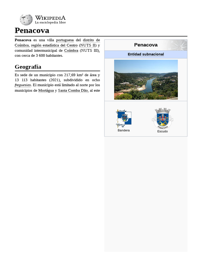 Información sobre Penacova, Portugal | PDF | Portugal