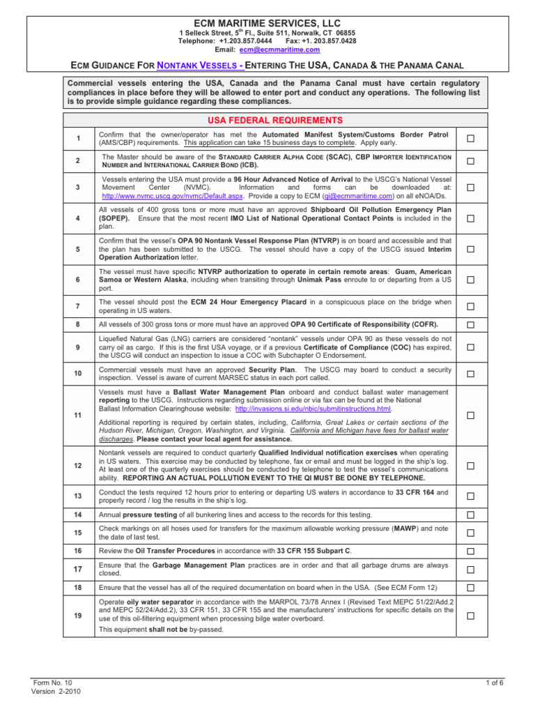 Entry Requirements Usa Can Pan | PDF | Water Transport