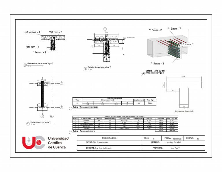 VIGA T - 1 - FINAL | PDF | Ingeniería estructural | Ingeniero civil