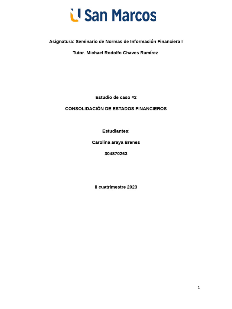 Araya Brenes Carolina Caso 2 1 | PDF | Estado financiero | Corporaciones