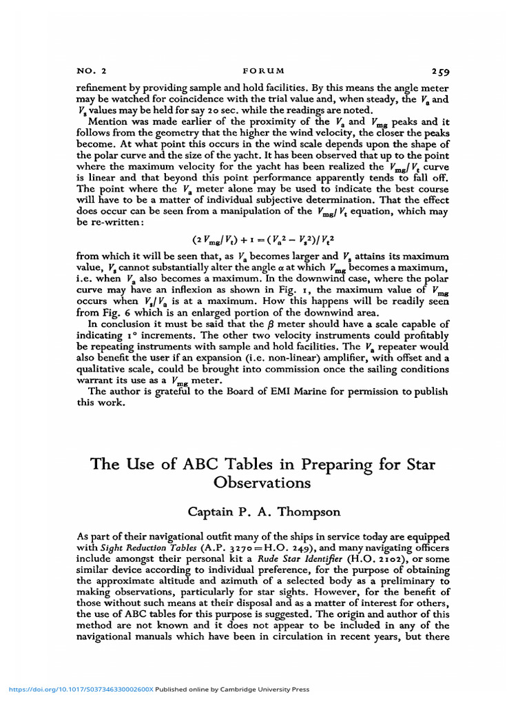 The Use of Abc Tables in Preparing For Star Observations | PDF | Sun ...